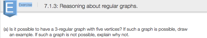 Solved Exercise 7.1.3: Reasoning about regular graphs. (a) | Chegg.com