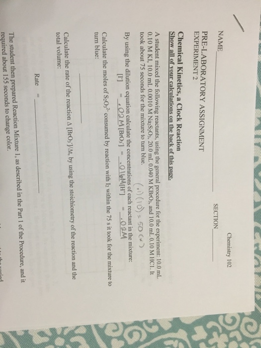 Solved A student mixed the following reactants, using the | Chegg.com