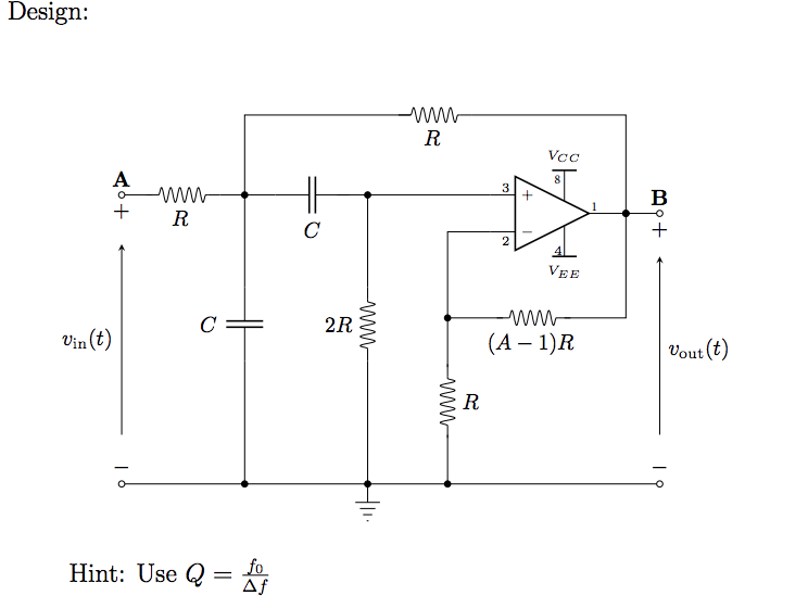 Solved 5 The Sallen-Key Bandpass Filter A schematic of the | Chegg.com