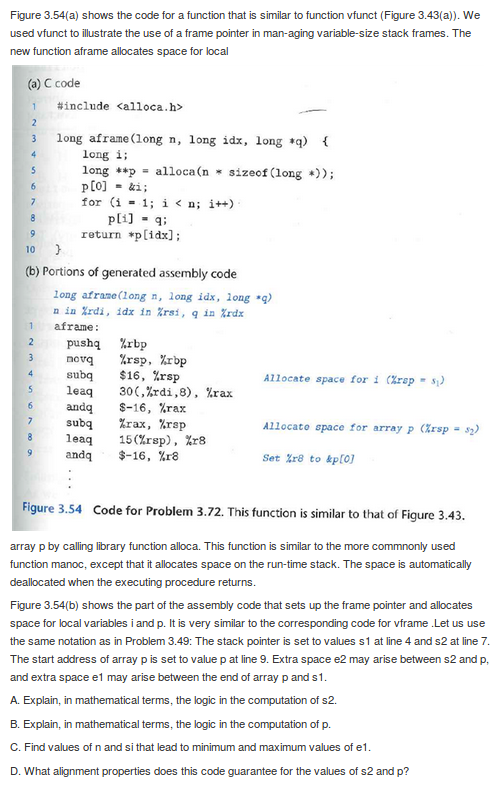 Figure 3.54(a) shows the code for a function that is | Chegg.com