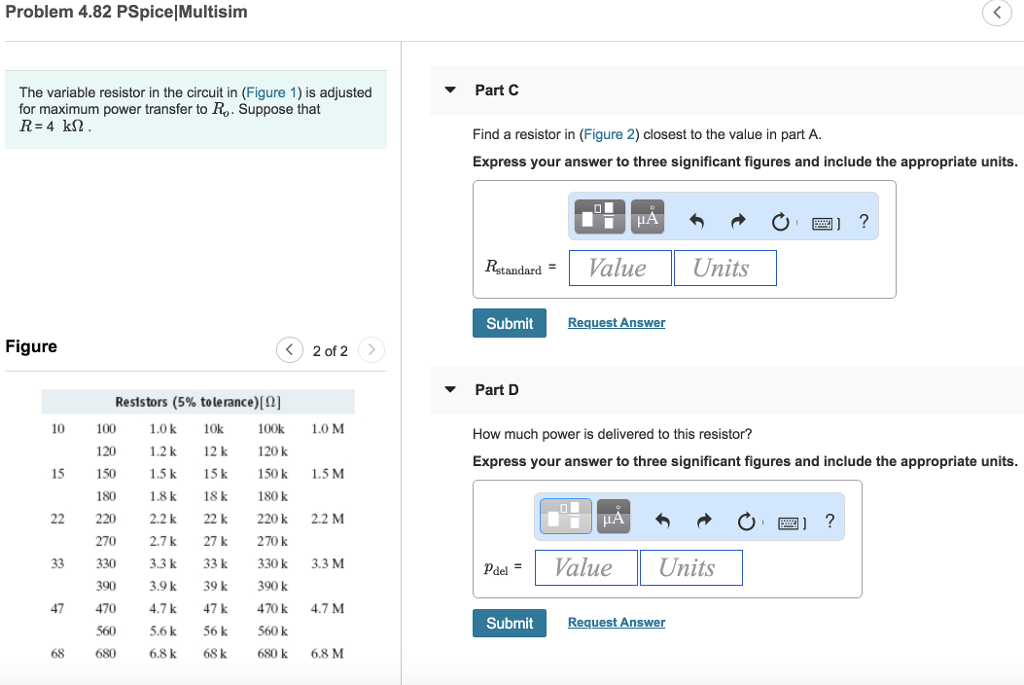 Solved Problem 4.82 PSpice Multisim The variable resistor in | Chegg.com