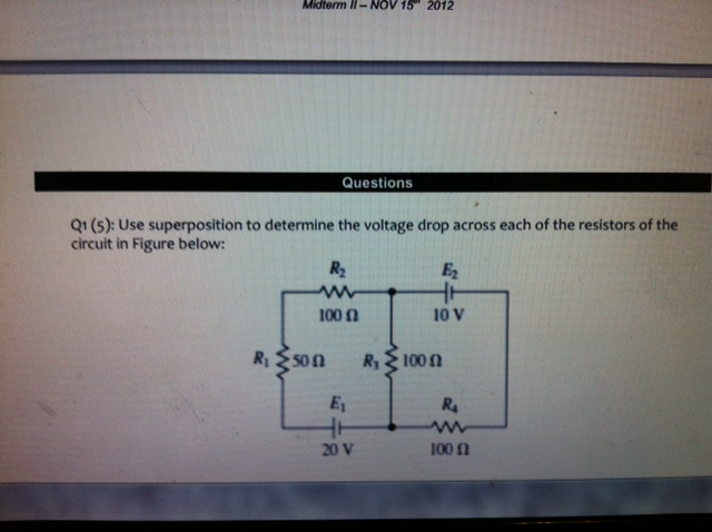 Solved Use superposition to determine the voltage drop | Chegg.com