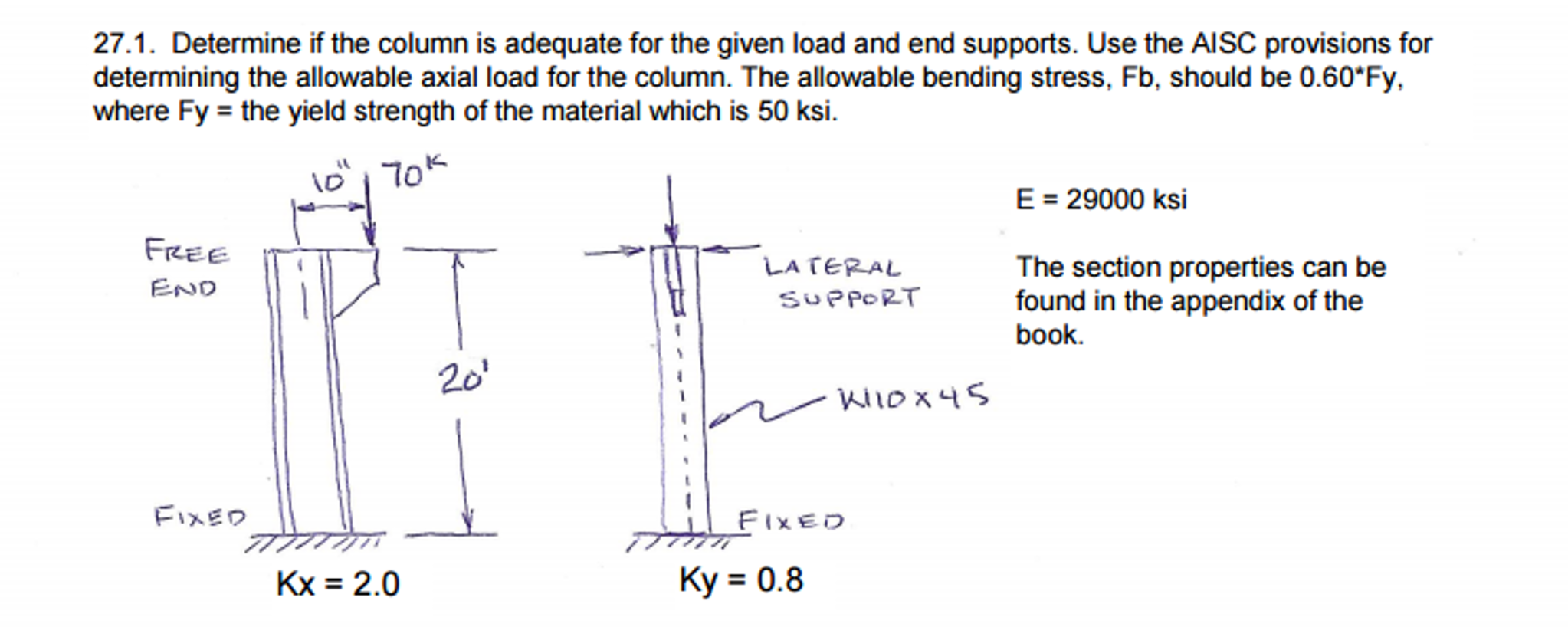 Solved Determine if the column is adequate for the given | Chegg.com