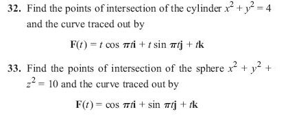Solved 32. Find the points of intersection of the cylinder | Chegg.com