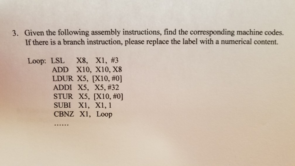 Solved Given the following assembly instructions, find the | Chegg.com