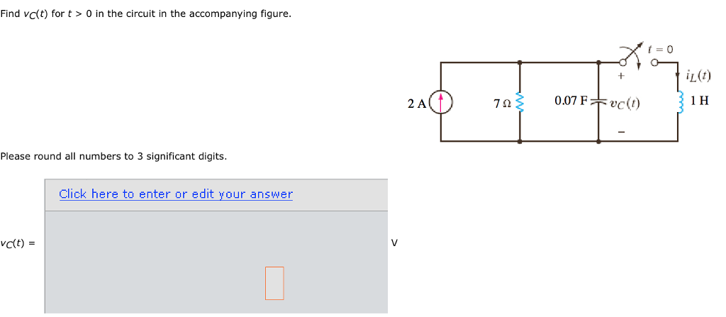 Solved Find v_C(t) for t > 0 in the circuit in the | Chegg.com