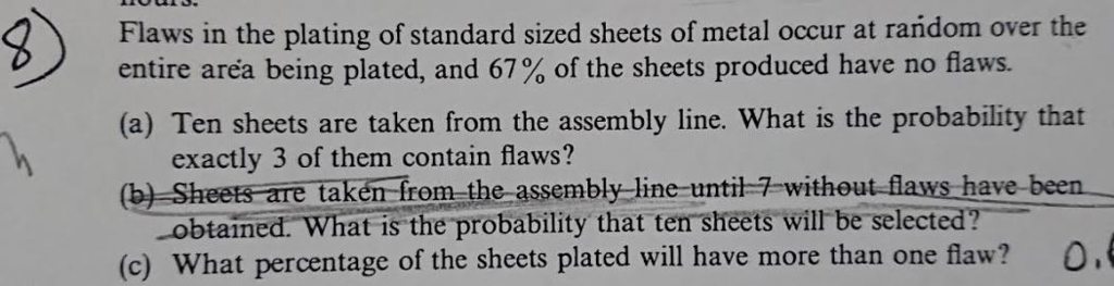 Solved Flaws in the plating of standard sized sheets of | Chegg.com