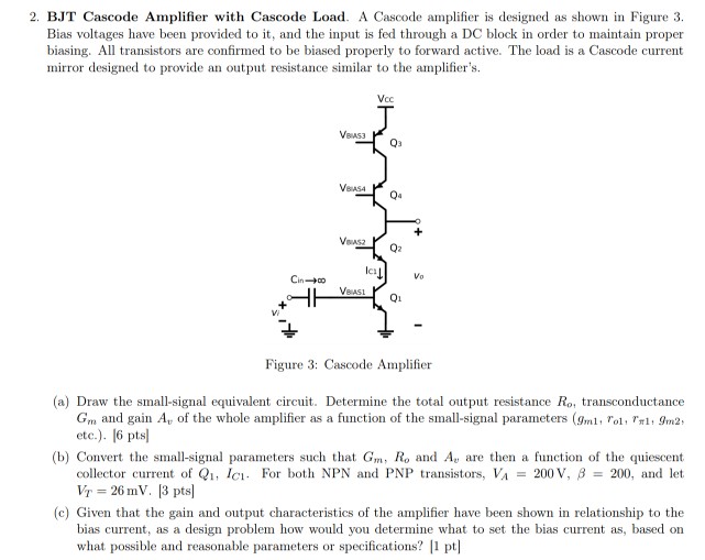 2. BJT Cascode Amplifier with Cascode Load. A Cascode | Chegg.com