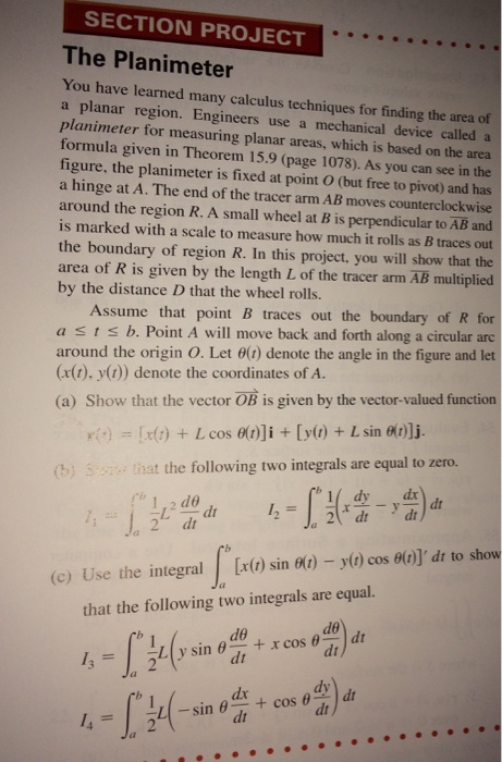 The Planimeter You have learned many calcus | Chegg.com