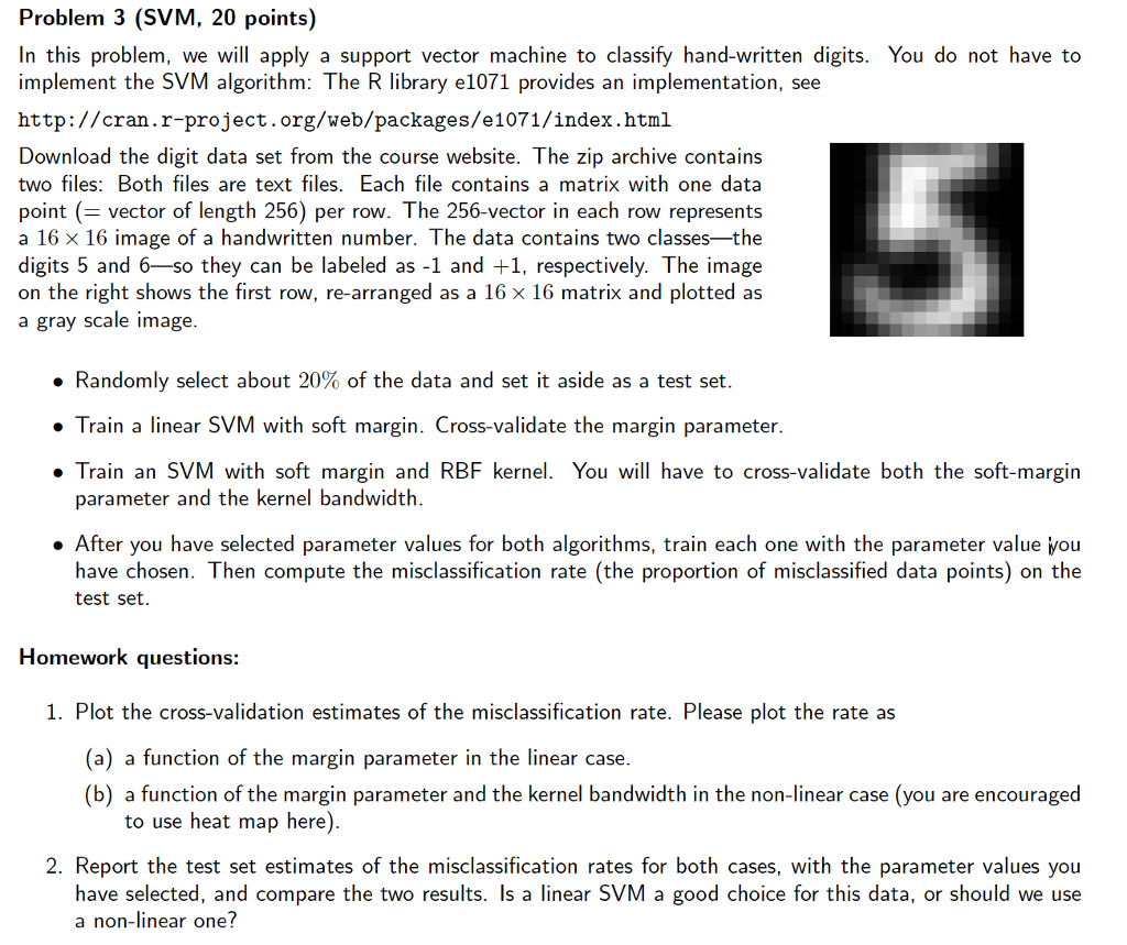 Problem 3 (SVM, 20 points) In this problem, we will | Chegg.com