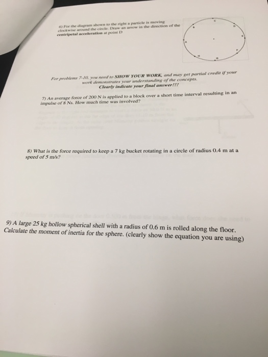 Solved For the diagram shown to the right a particle in | Chegg.com