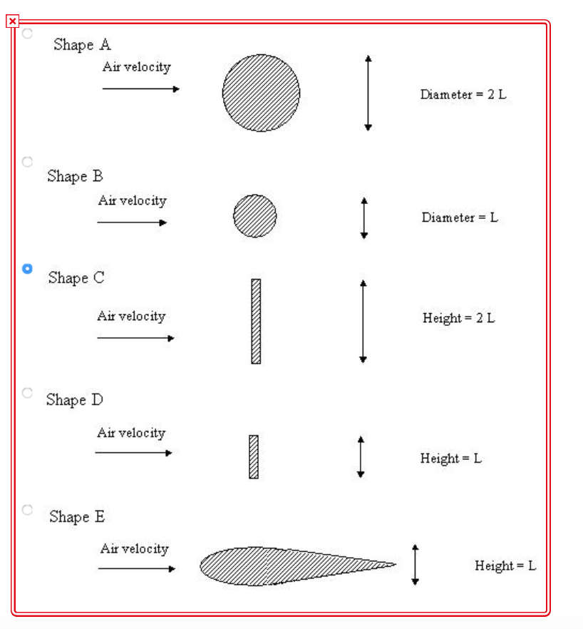 Solved Air flows over the various shapes shown in cross | Chegg.com