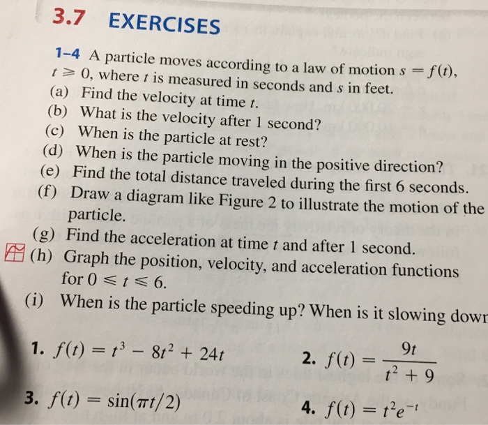 Solved A particle moves according to a law of motion s = | Chegg.com