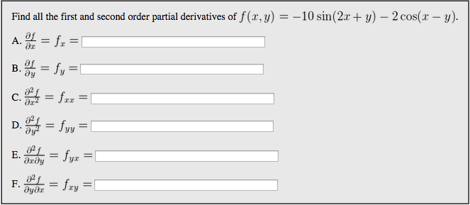 Solved Find all the first and second order partial | Chegg.com