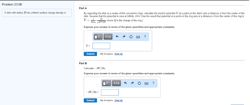 Solved A disk with radius R has uniform surface charge | Chegg.com