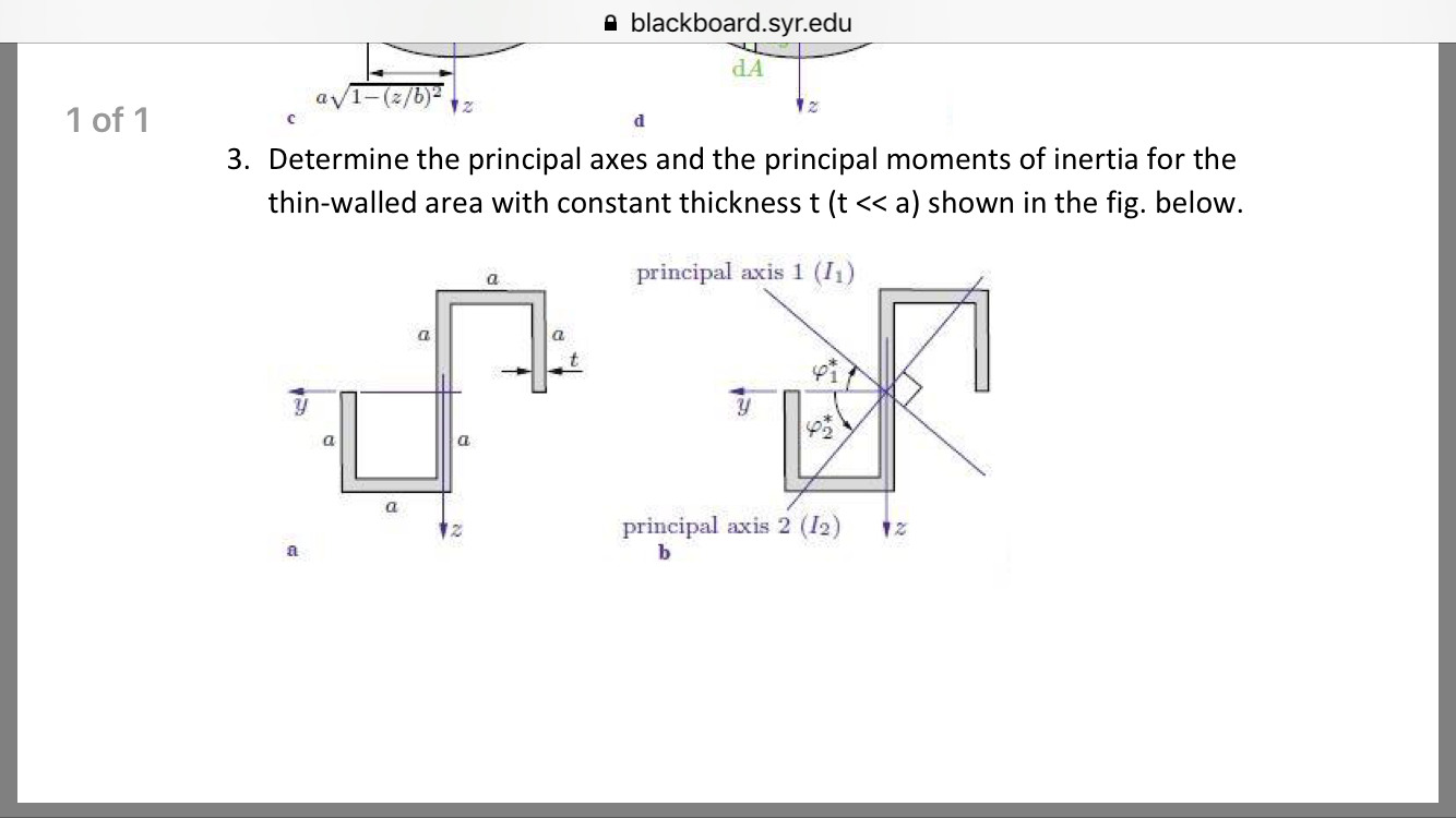 Solved Determine the principal axes and the principal | Chegg.com