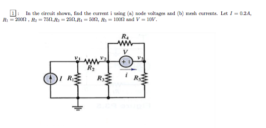 Solved In the circuit shown, find the current i using node | Chegg.com