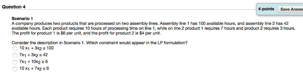Solved Question 1 Graph 4 Graph 4 10 4 1 2 4 Constraint 1 | Chegg.com