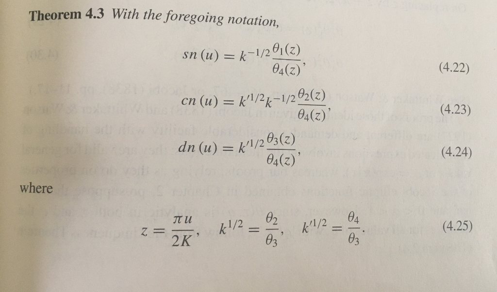 Solved COMPLEX ANALYSIS JACOBI ELLIPTIC FUNCTIONS | Chegg.com