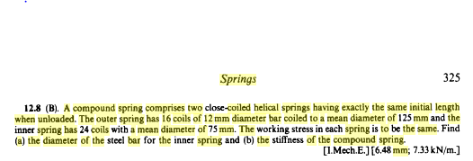 Solved A compound spring comprises two close-coiled helical | Chegg.com