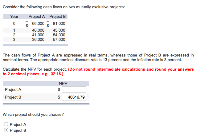 Solved Consider the following cash flows on two mutualy | Chegg.com
