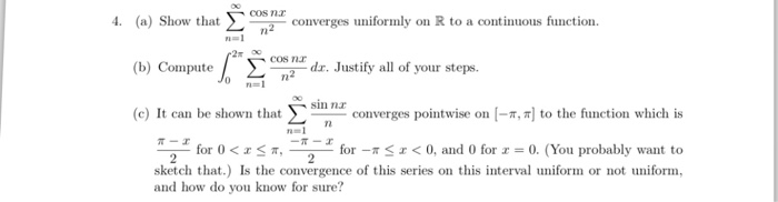 Solved Show that summationb_n = 1^infinity cos nx/n^2 | Chegg.com