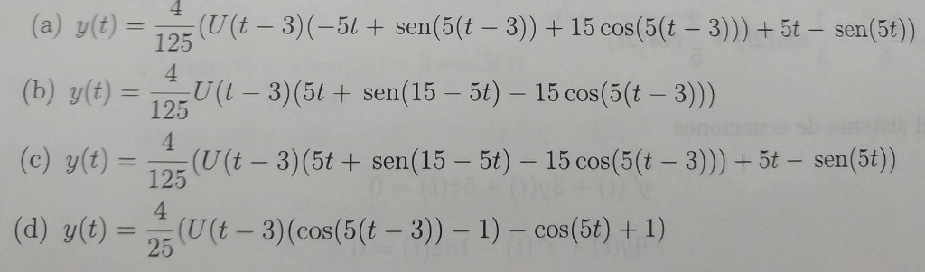 Solved Use Laplace transform to answer: y'' + 25y = 4t - | Chegg.com