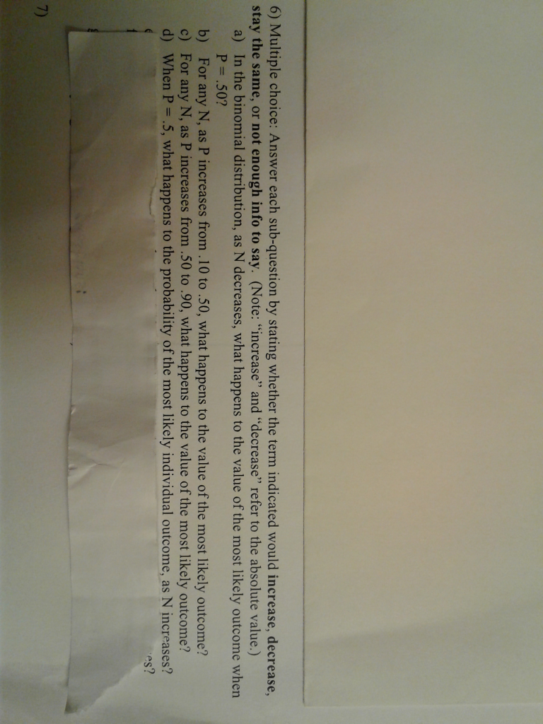 Solved 6) Multiple choice: Answer each sub-question by | Chegg.com