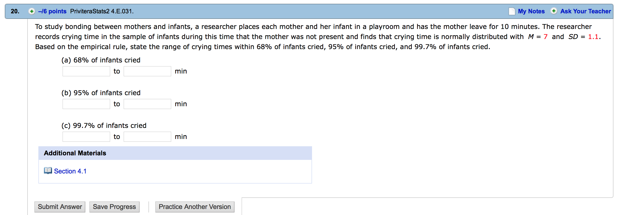 Solved To study bonding between mothers and infants, a | Chegg.com