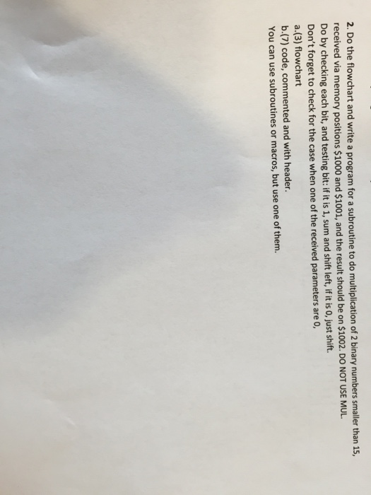 Solved Do The Flowchart And Write A Program For A Subroutine