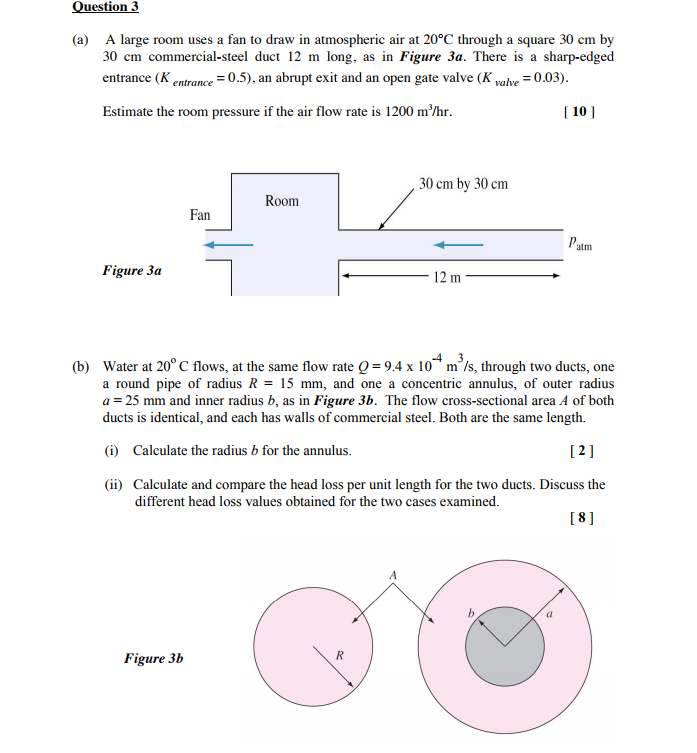 Solved (a) A large room uses a fan to draw in atmospheric | Chegg.com