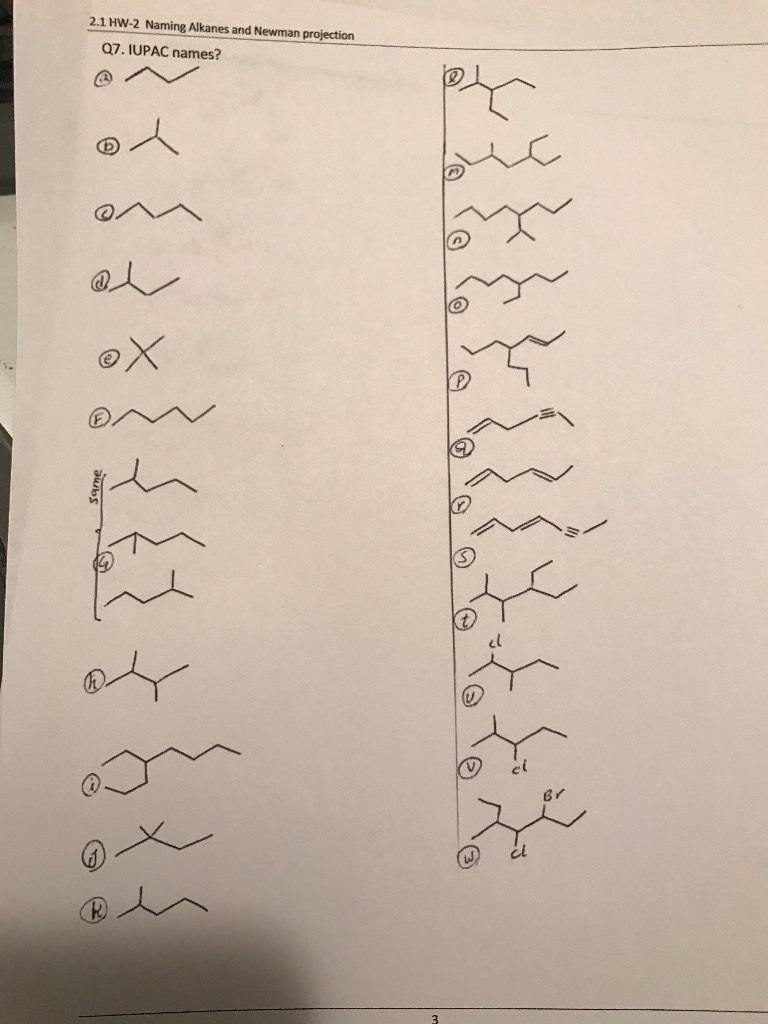 Solved 2.1 HW-2 Naming Alkanes and Newman projection Q7. | Chegg.com