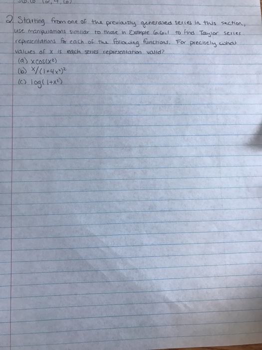 Solved Starting from one of the previously generated series | Chegg.com