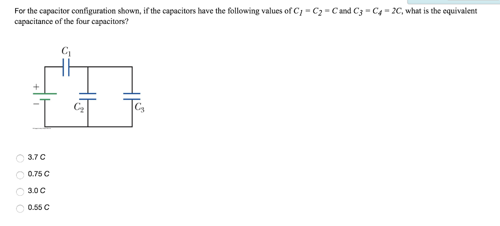 Solved For the capacitor configuration shown, if the | Chegg.com