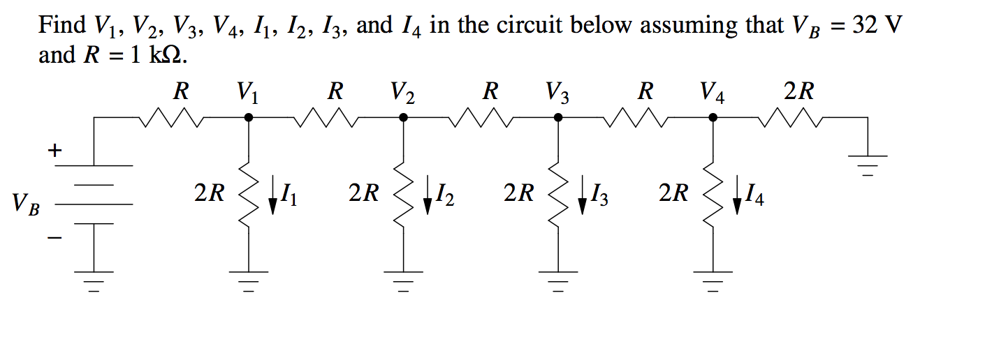 Solved Find V1, V2, V3, V4, I1, I2, I3, and I4 in the | Chegg.com