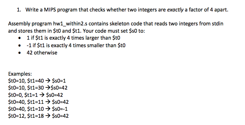 Solved 1. Write a MIPS program that checks whether two | Chegg.com Solved 1. Write a MIPS program that checks whether two | Chegg.com