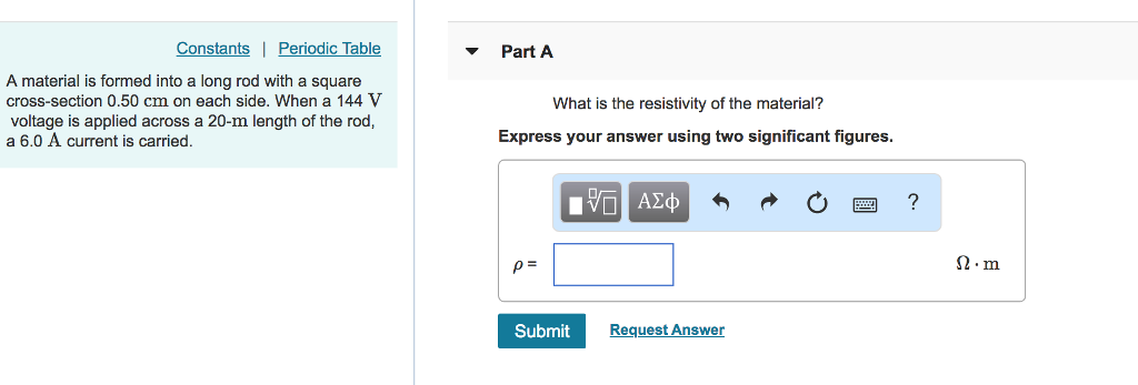 Solved Constants Periodic Table Part A A material is formed | Chegg.com