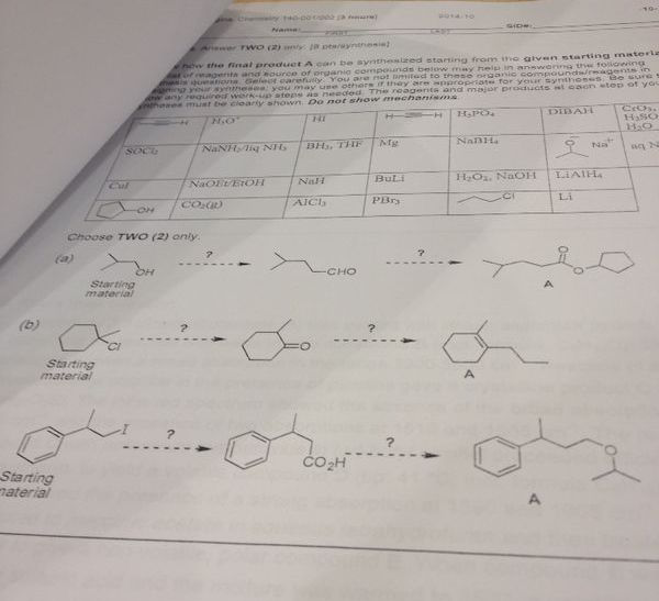 Solved tho final produet A can be aynthesited staring from | Chegg.com