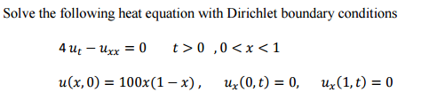 Solved Solve the following heat equation with Dirichlet | Chegg.com