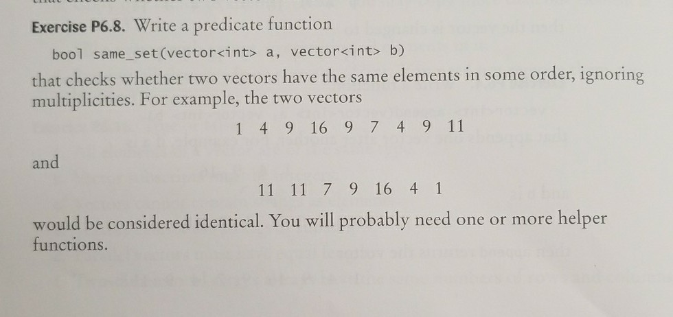 Solved Exercise P6 8 Write A Predicate Function Bool Same