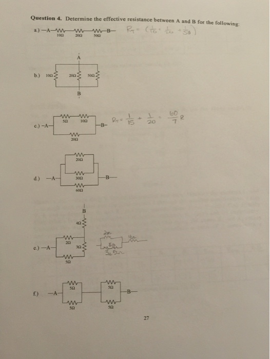 Solved Determine the effective resistance between A and B | Chegg.com