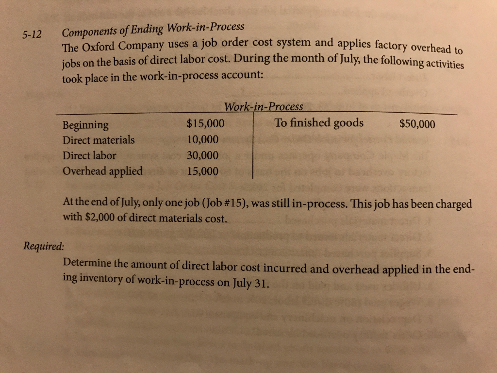 Solved 5-12 Components of Ending Work-in-Process applies | Chegg.com