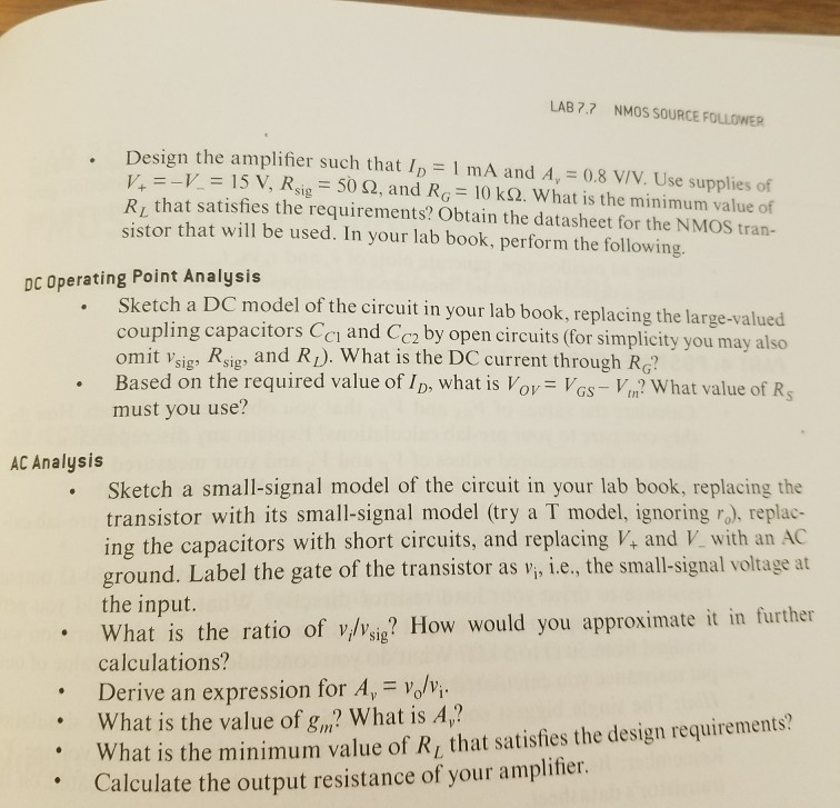 Solved PART 1: DESIGN AND SIMULATION Consider the circuit | Chegg.com