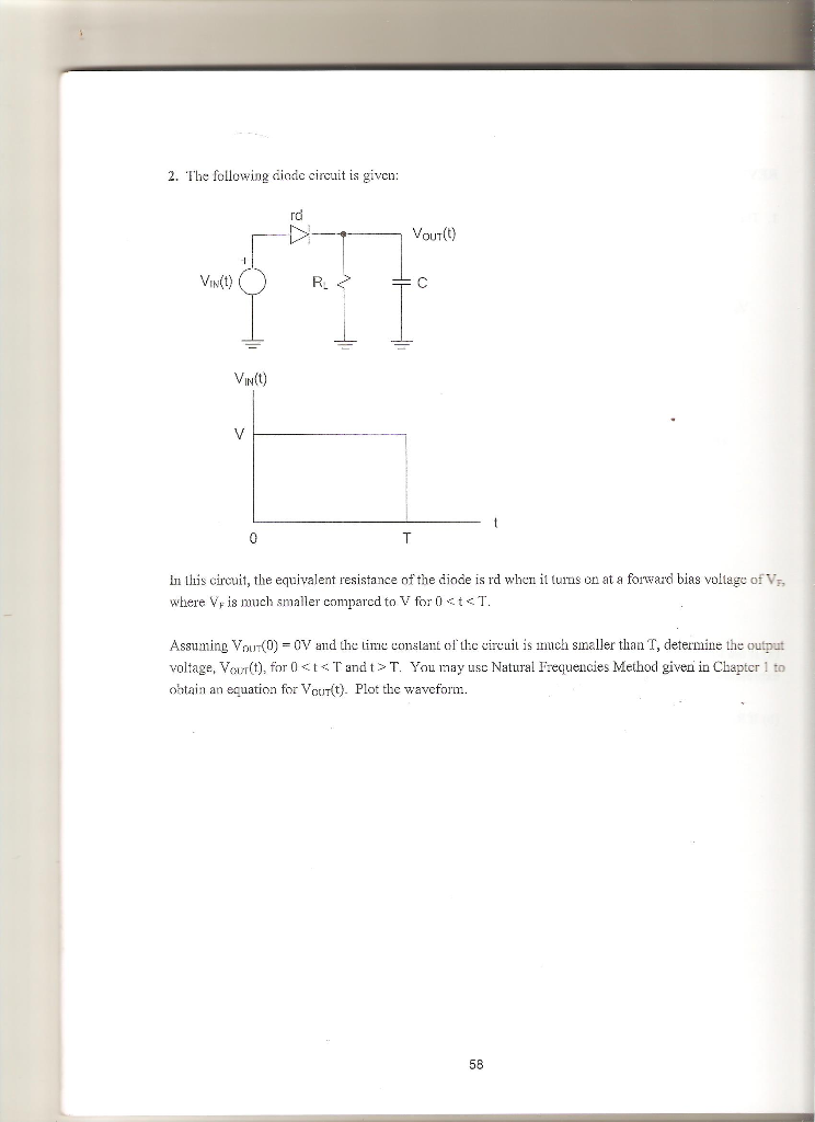 Solved The following diode circuit is given: In this | Chegg.com