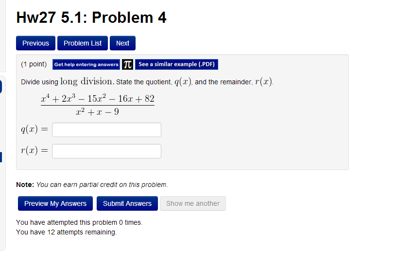 Solved Divide using long division. State the quotient, q(x), | Chegg.com Solved Divide using long division. State the quotient, q(x), | Chegg.com