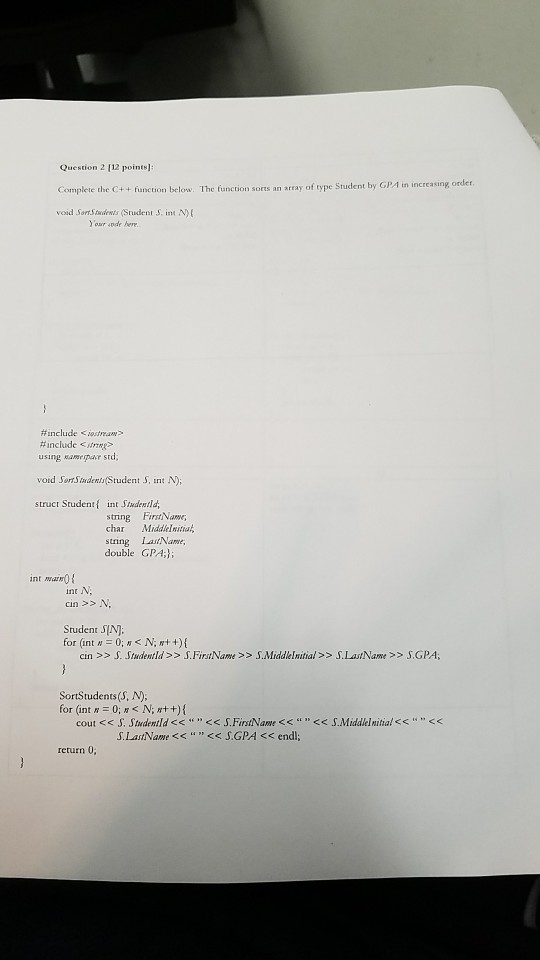 Solved We have a review test for out C++ class and I have no | Chegg.com