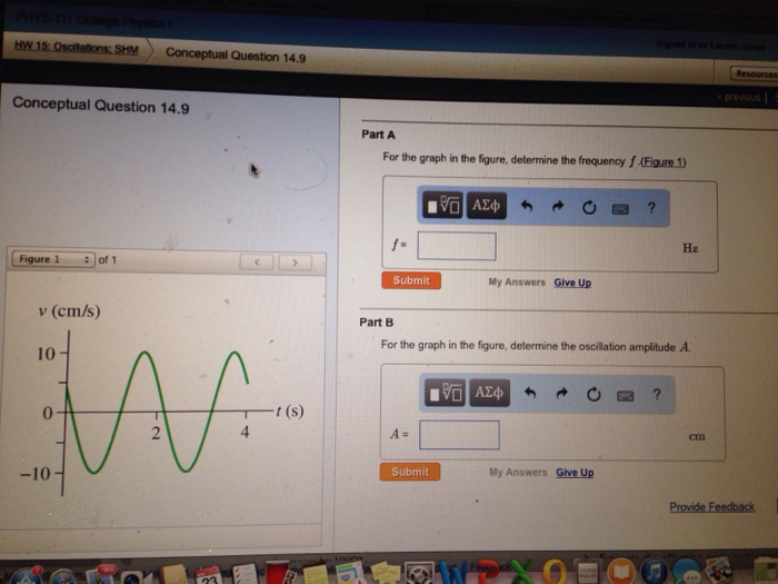 Solved Determine frequency and oscillation amplitude from | Chegg.com