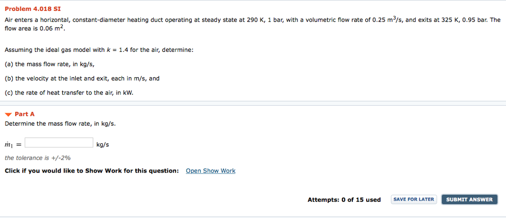 Solved Problem 4.018 SI Air enters a horizontal, | Chegg.com