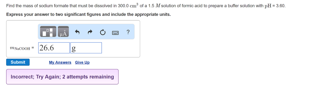 Solved Find the mass of sodium formate that must be | Chegg.com