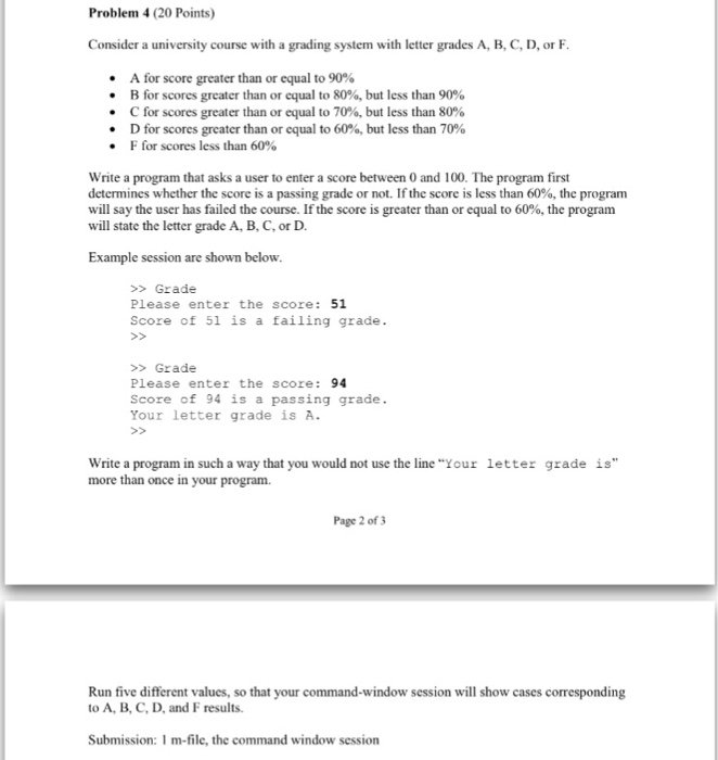Solved Consider a university course with a grading system | Chegg.com